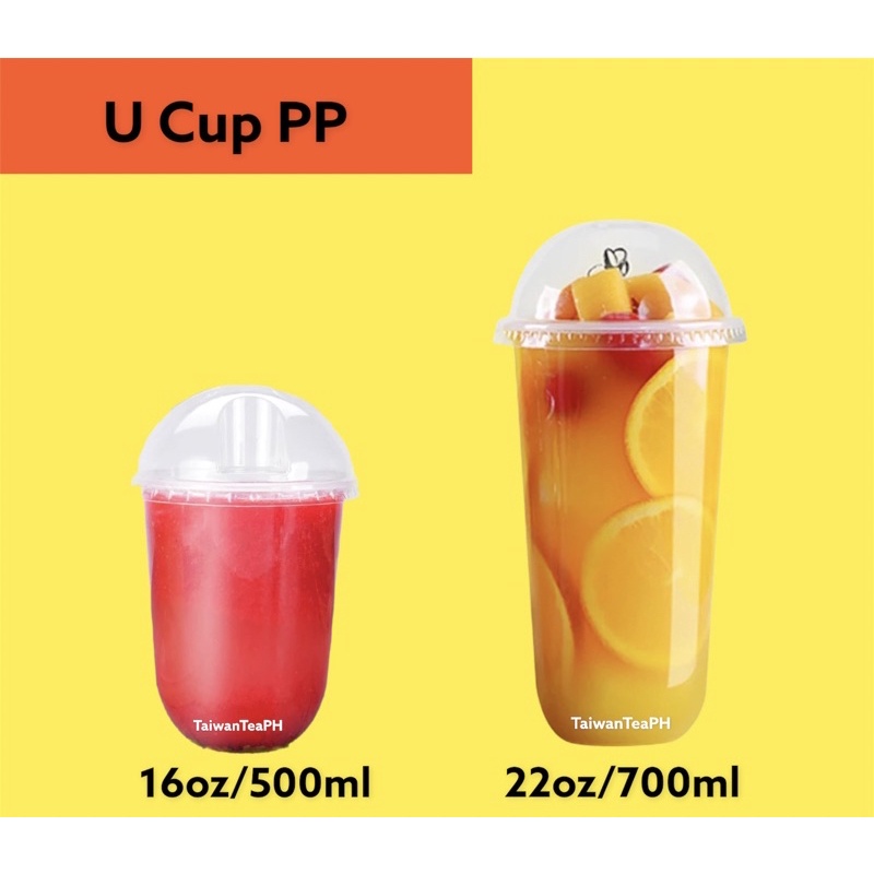 Plastic Cup U PP Cup 95 MM Disposable Plastic Cups/Milk Tea Cups/Juice ...