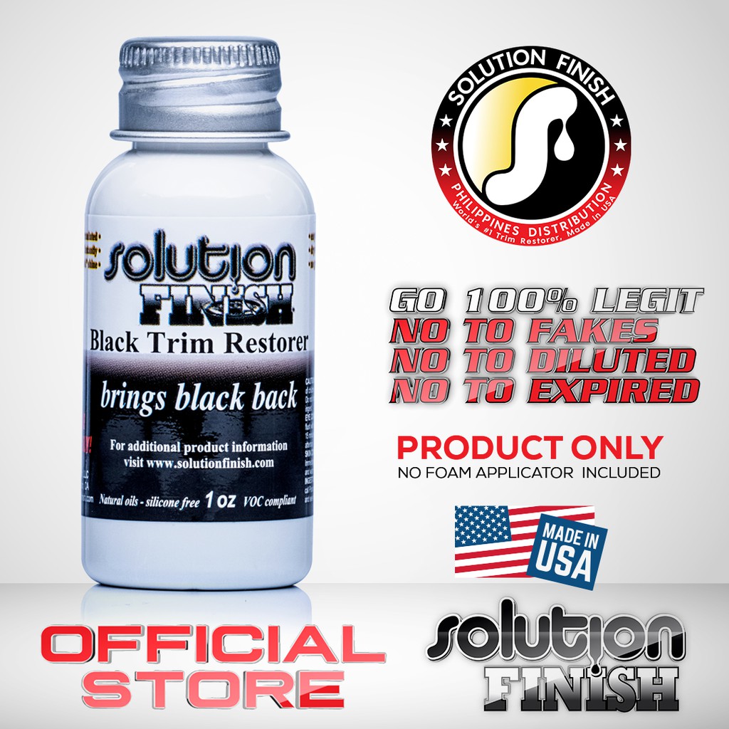 Solution Finish Black Trim Restorer 30ml (1oz.) MADE IN USA | Shopee ...