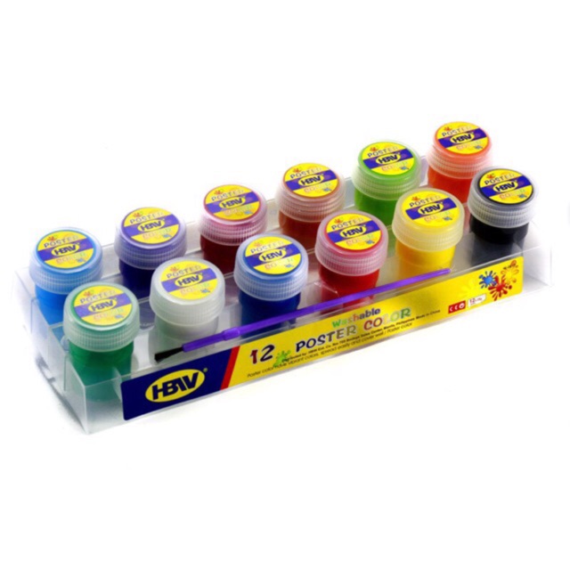 12 Colors HBW Poster Paint Shopee Philippines