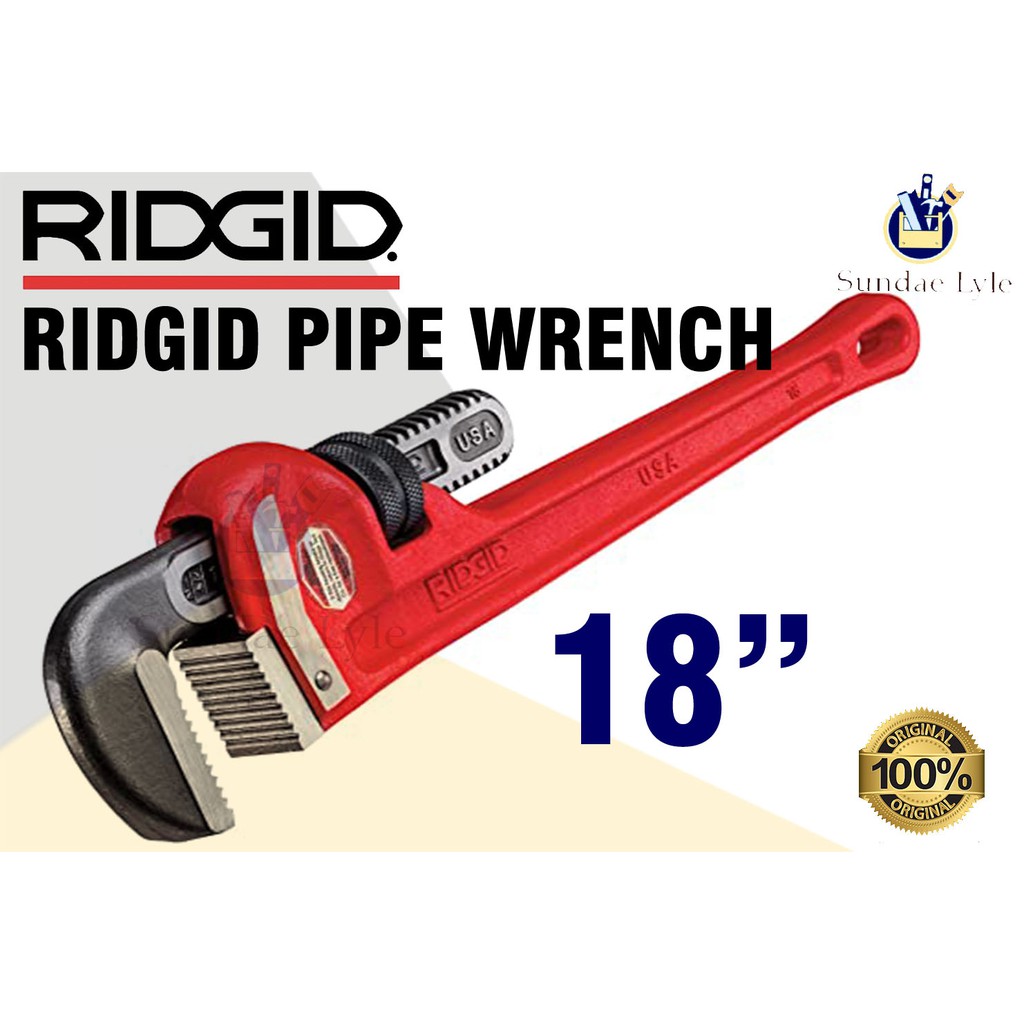 RIDGID Pipe Wrench 18" Heavy Duty Straight Pipe Wrench | Shopee Philippines