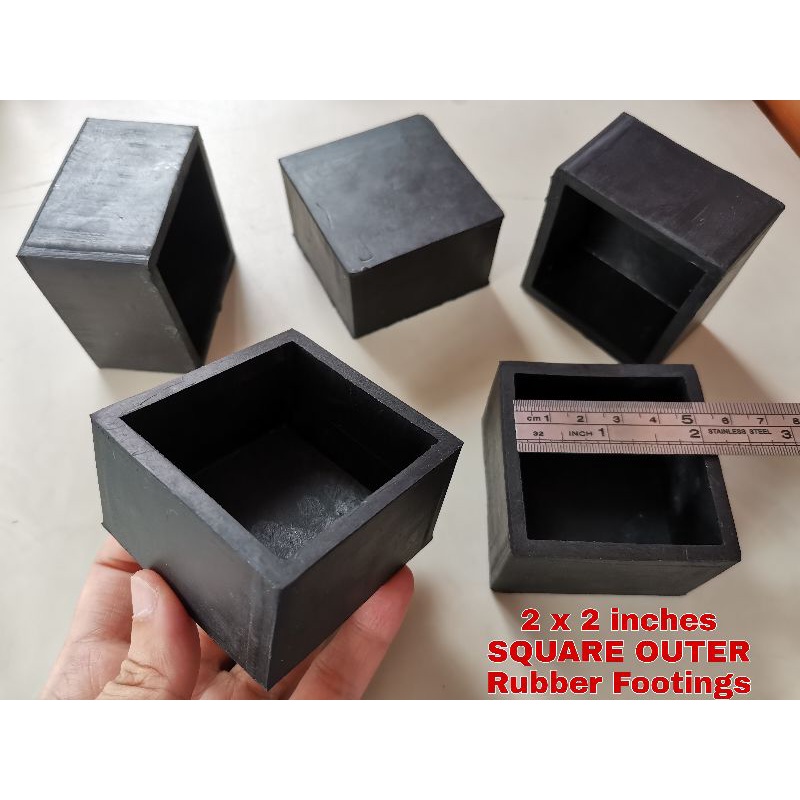 2x2 inches (50mm x 50mm) SQUARE OUTER Rubber Footings | Shopee Philippines