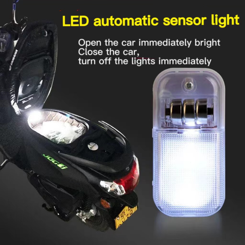 White Motorcycle car compartment induction light safety warning light ...