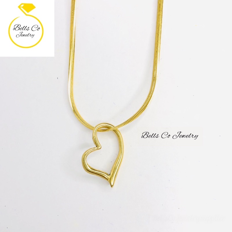 Necklace heart stainless gold | Shopee Philippines