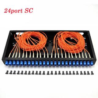 24 Ports Fiber Patch Panel SC Pigtail Adapter ODF 1U Optical Fiber ...