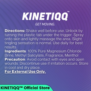 KINETIQQ Spray 100ml Magnesium Oil Body Spray For Daily Muscle Relief ...
