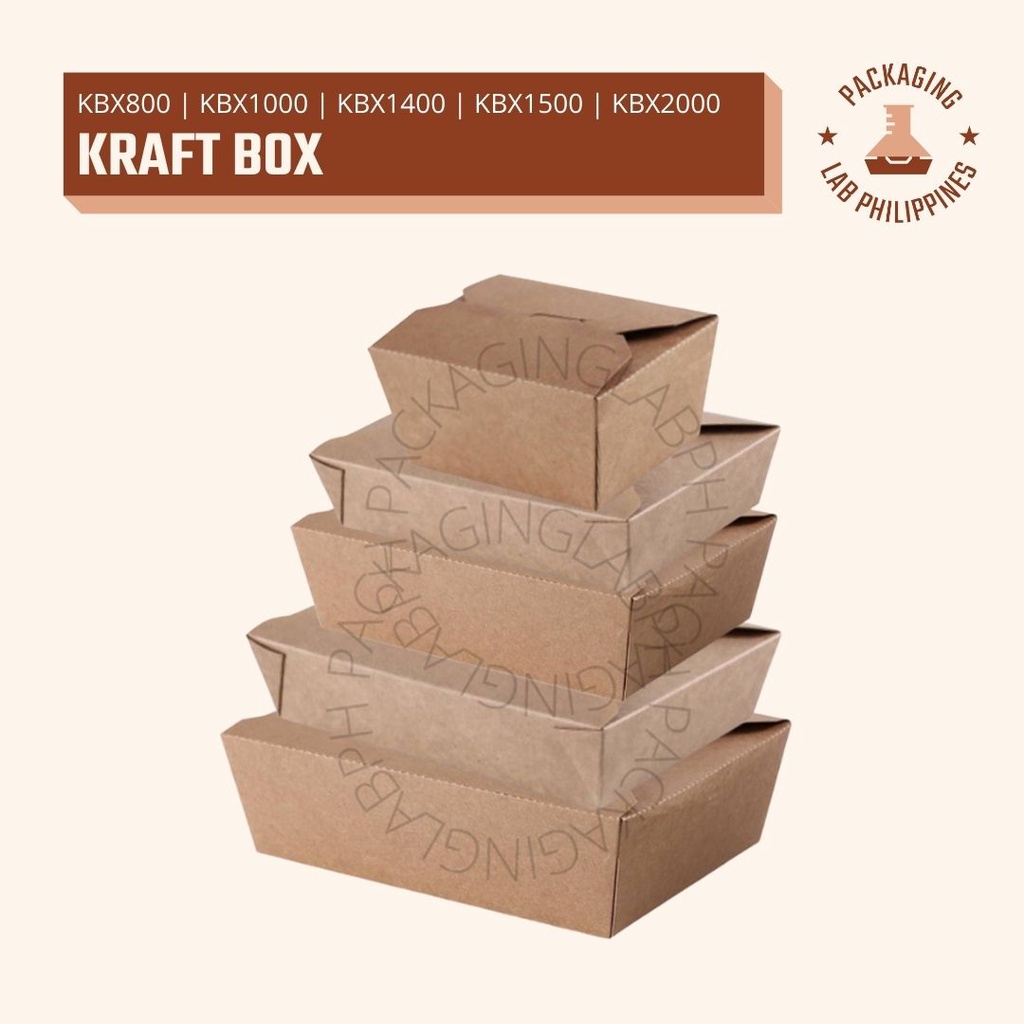 [10pcs] Kraft Meal Box / Takeout Box Meal Box (5 sizes) | Shopee ...