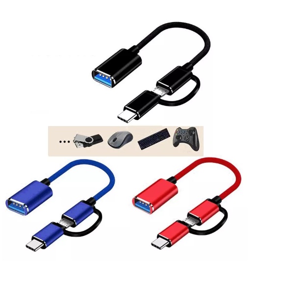 Type-C , Android OTG Short Braided USB Cables Adapter Male Micro USB To ...