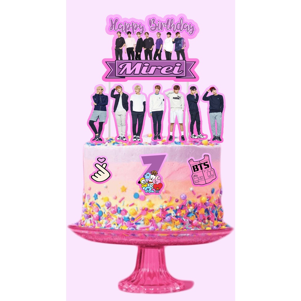 CUSTOMIZED BTS CAKE TOPPER DESIGN NO.2 | Shopee Philippines