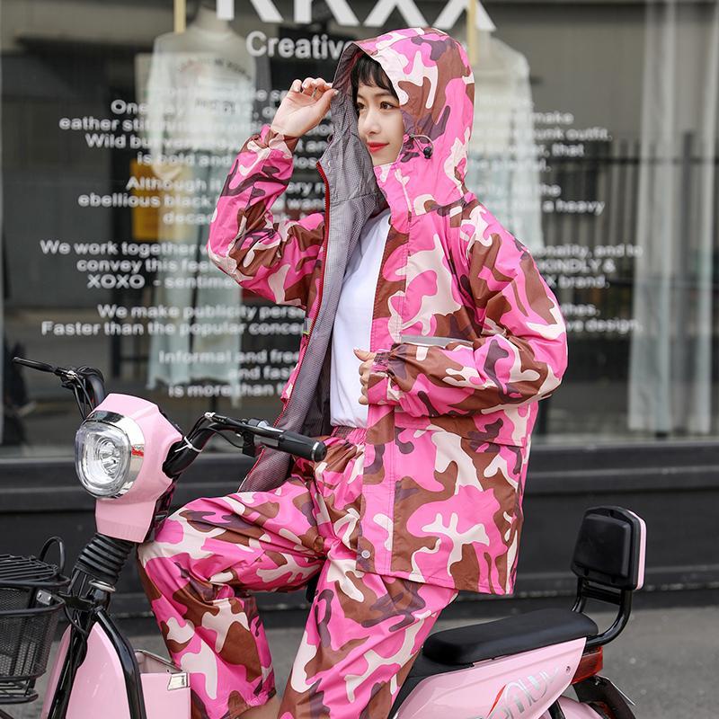Split Raincoat Camouflage Rain Pants Set Rainstorm Men Women Battery ...