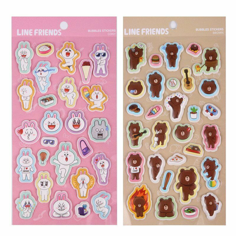 HONG KONG LINE FRIENDS APP CHARACTERS CONY BROWN SPONGE 3D STICKERS ...