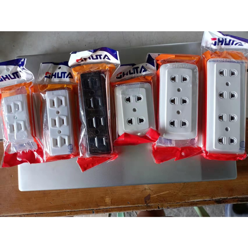 SHUTA ELECTRICAL FLAT PIN AND UNIVERSAL OUTLET 10A 250V | Shopee ...