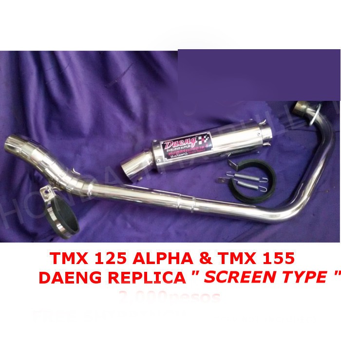 TMX 155 and TMX 125 Full Exhaust Muffler Stainless Daeng, Hispeed ...