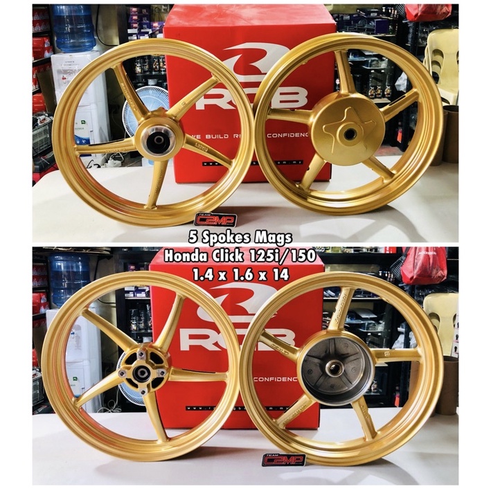 RCB 5 Spokes Mags Honda Click 125 Click 150 1.40 x 1.60 x14 | Shopee ...