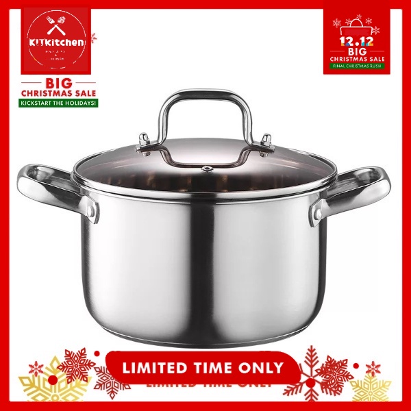 BEST 304 BEST KALDERO Stainless Steel European High Soup Pot High ...