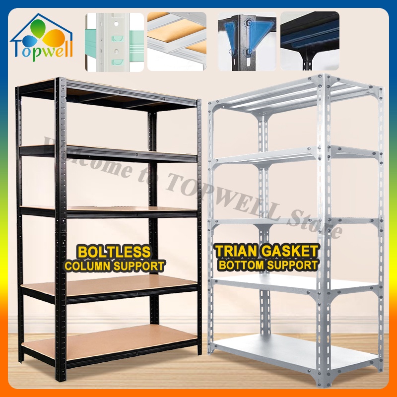 【120cm Large size】Boltless/Triangular Steel Shelf Heavy Duty 5 Layers ...