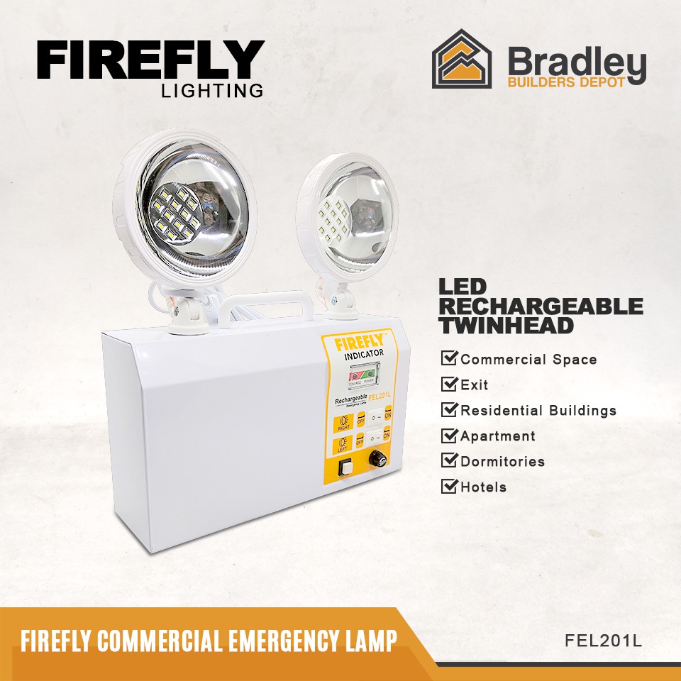 Firefly LED Rechargeable Twinhead Emergency Lamp (FEL201L) | Shopee ...