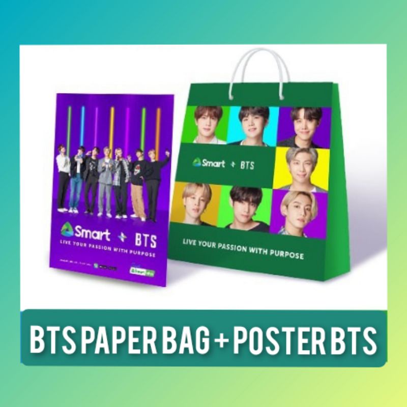 BTS 1 PAPER BAG + 1POSTER only BTS | Shopee Philippines