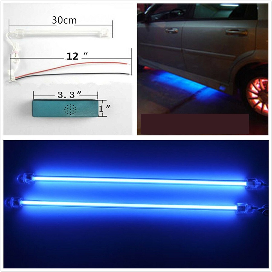2 pcs 30cm Car Blue Undercar Underbody Neon Lights CCFL Cold Cathode ...