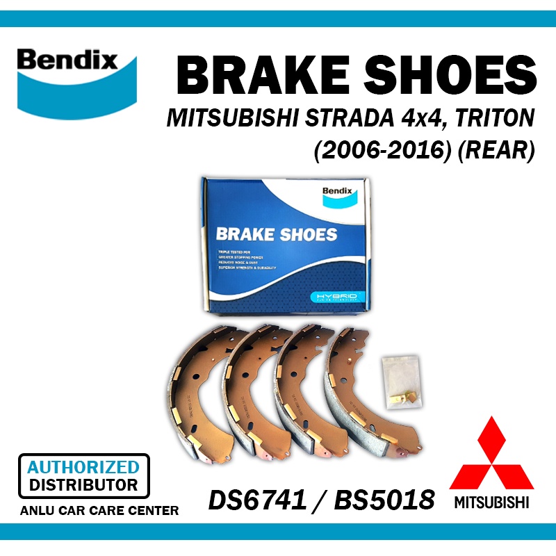 BENDIX BRAKE SHOES DS6741 / BS5018 MITSUBISHI STRADA 4x4, TRITON 2006 - 2016 REAR | Shopee ...