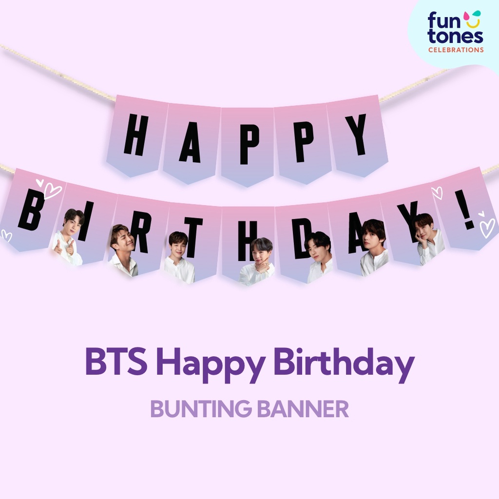 BTS Birthday Bunting Banner / DIY BTS Theme Birthday | Shopee Philippines