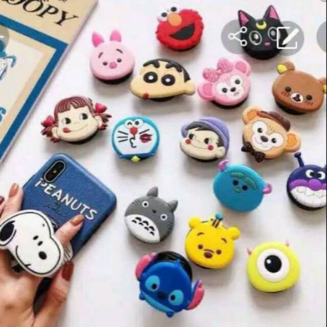 Cartoon Design Silicone Rubber 3D Pop Socket for Phone | Shopee Philippines