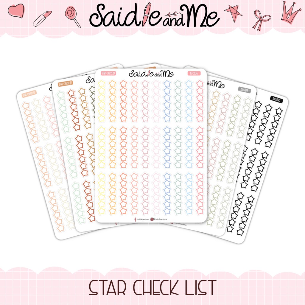 Star Check List | Functional Planner and Journal Stickers | Minimalist ...