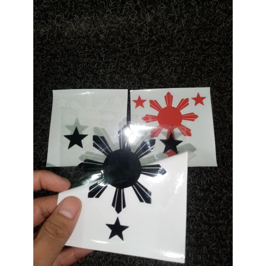 3 Stars and a Sun Logo Cutout Sticker Waterproof | Shopee Philippines