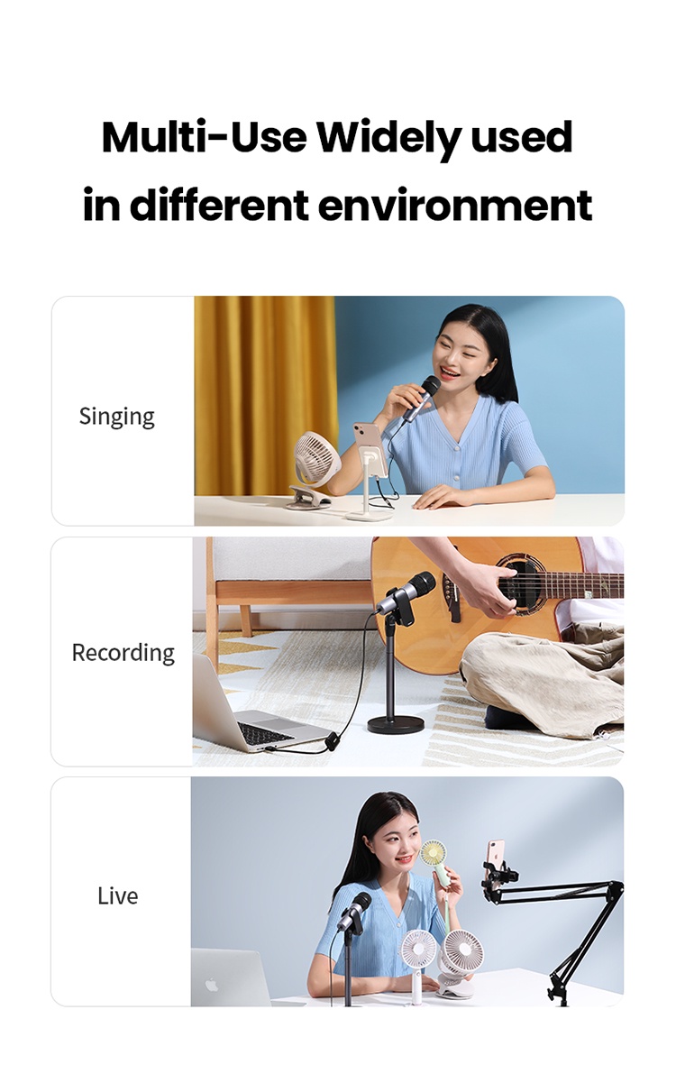 UGREEN Wired Microphone Singing Live Recording with 3.5mm Audio Cable ...