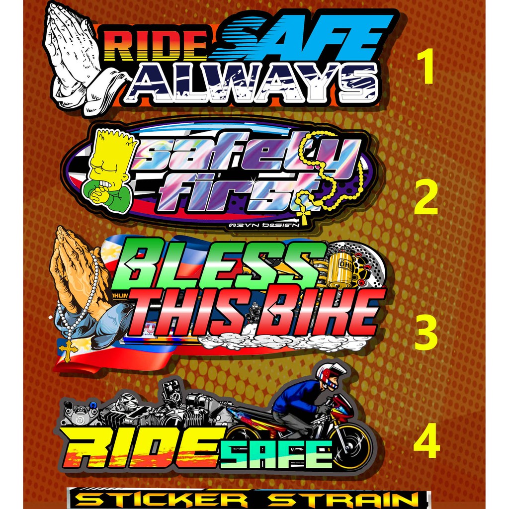 Ride Safe Bless this Bike Inspired Motorcycle Sticker | Shopee Philippines
