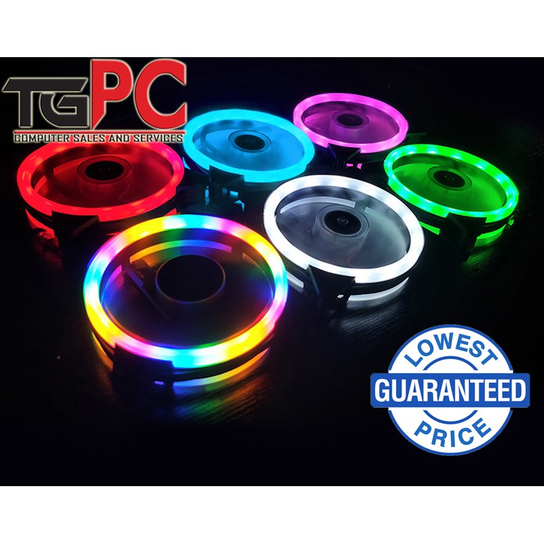 Gstorm Rainbow RGB Dual Ring Led Fan 7 Color Case Cooling Fan 120mm ...
