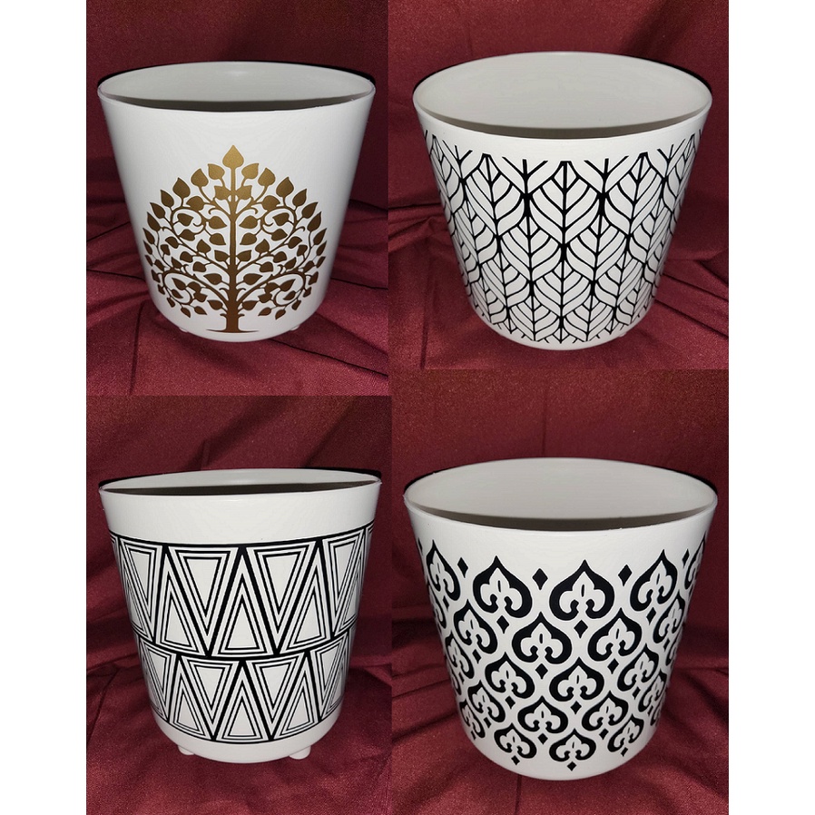BIG & MODERN printed design pots for plants LARGE SIZE 9x9.5 inches ...