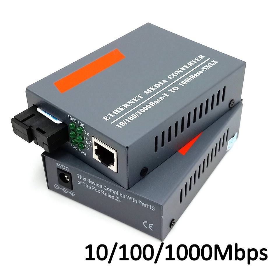 Gigabit Fiber Optical Media Converter HTB-GS-03 A&B SingleMode Single Fiber 1000Mbps 20KM SC ...