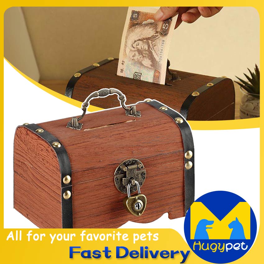 Vintage Treasure Storage Box Piggy Bank Organizer Saving Box Case For ...