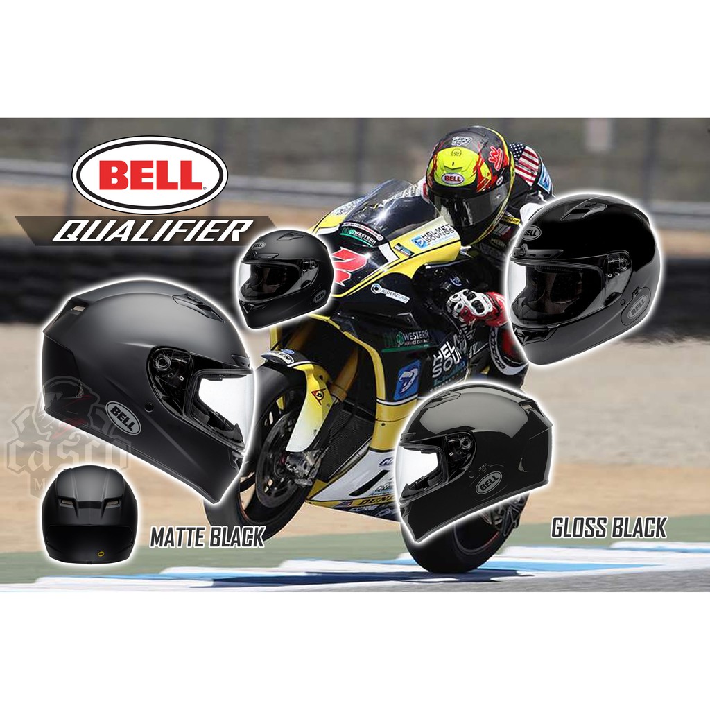 BELL QUALIFIER PLAIN COLOR FULL FACE SINGLE VISOR HELMET | Shopee ...