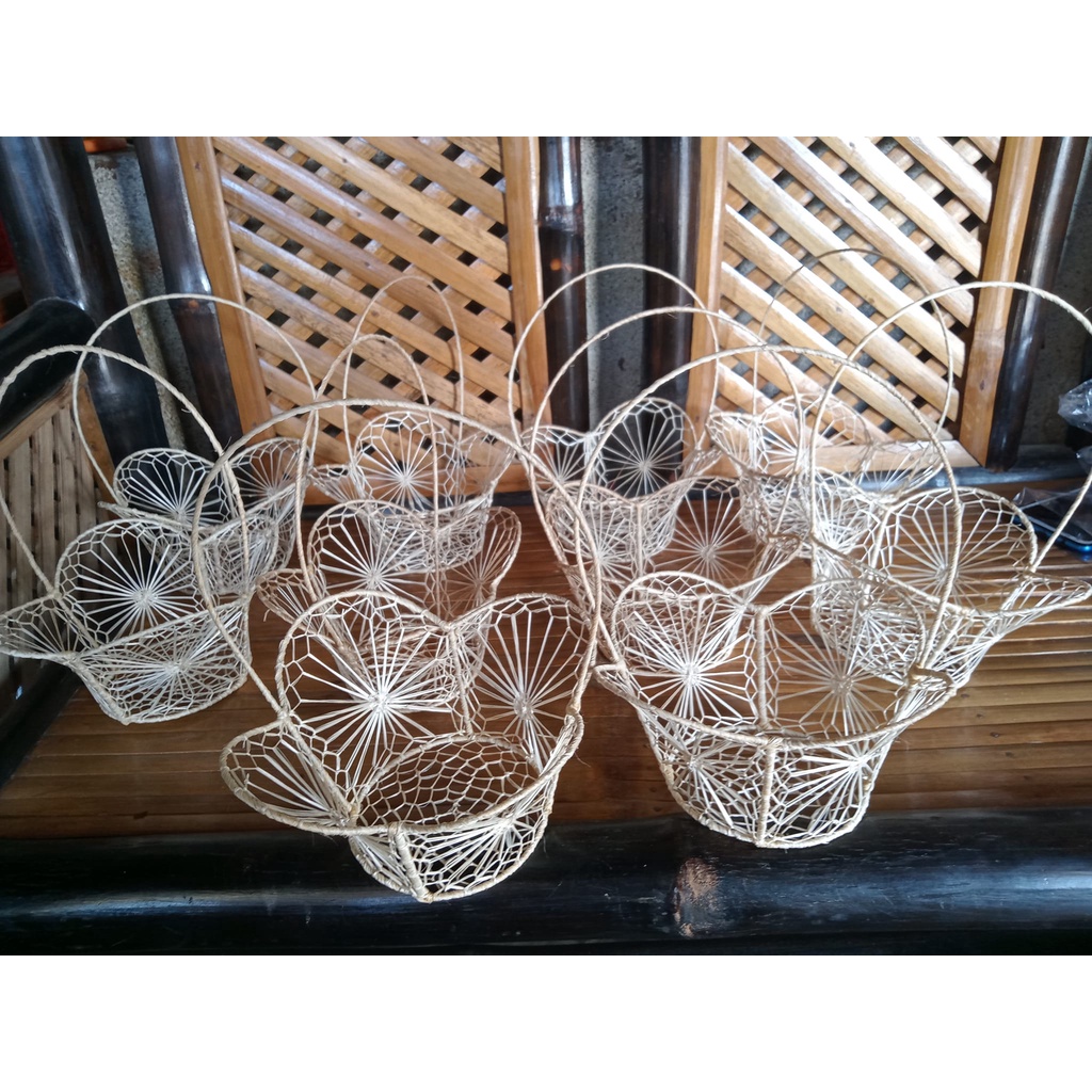 Abaca Flower Girl Basket Gift for Wedding Native Abaca Flower Basket ...