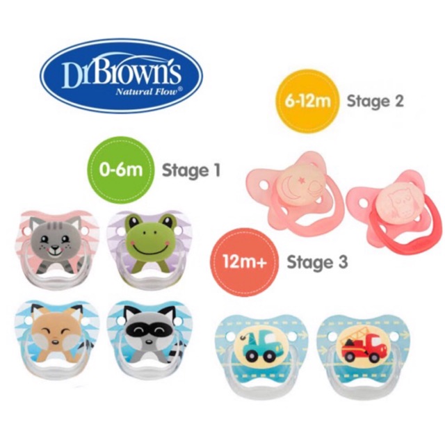 Dr. Brown's Pre Vent Pacifier, Stage 1,2,3 (1 piece) | Shopee Philippines