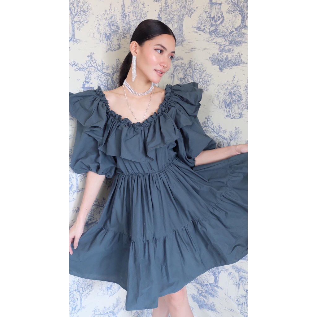 PIXIE DRESS PUFF SLEEVE LAYER | Shopee Philippines