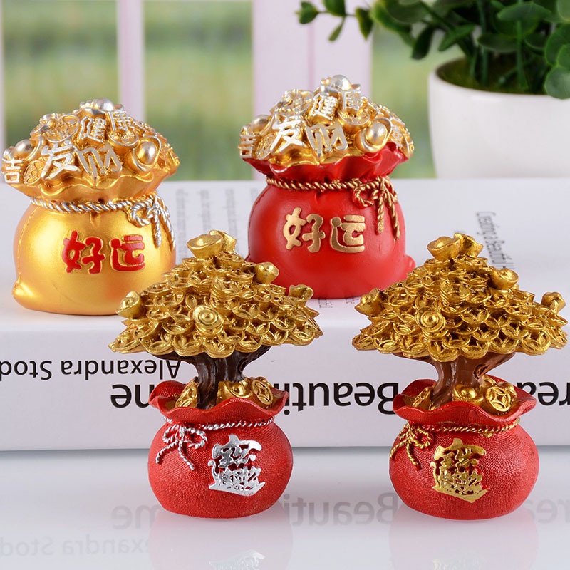 Money Tree Wealth and Good Luck Feng Shui Money Bag God of Wealth for ...