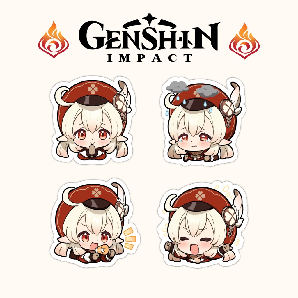 Genshin Impact Klee Emoji Sticker Set (4pcs) | Shopee Philippines