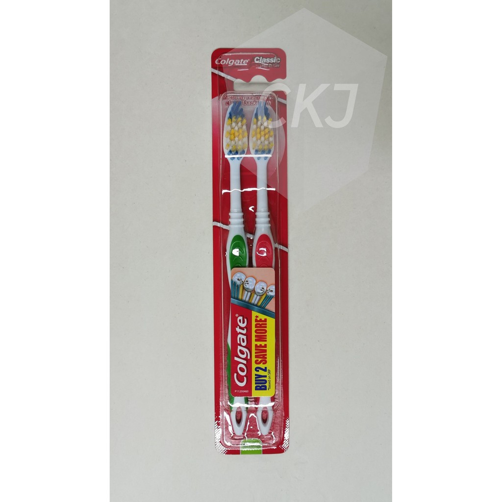 Colgate Classic Clean Twin Pack Toothbrush (Medium) | Shopee Philippines