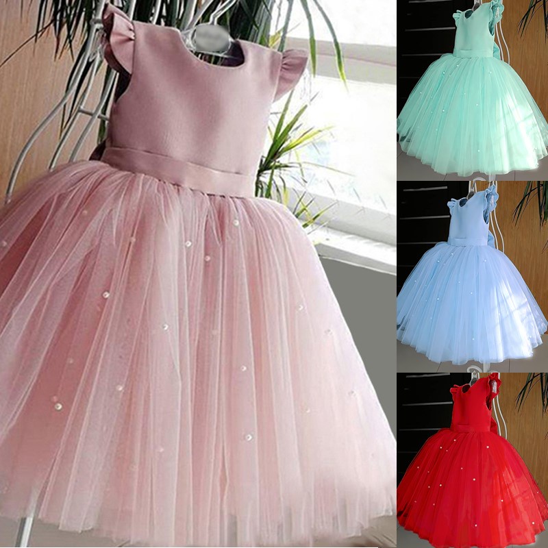 Baby Girl Elegant Princess Dresses Kids Events Prom Gown 1st Birthday ...