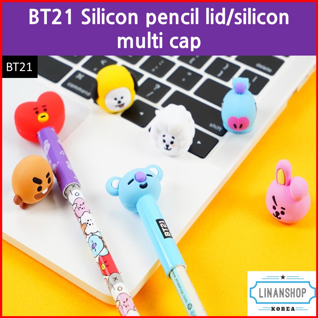 KOREA BT21 Goods Silicon pencil lid/silicon multi cap | Shopee Philippines