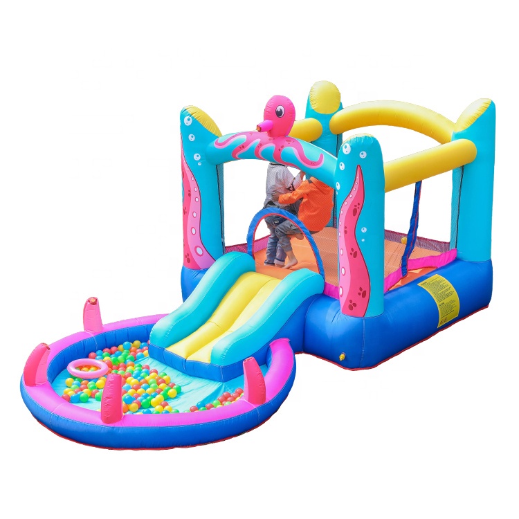 Octopus Inflatable Sliding slide Waterlide Bouncing Pool 63104 | Shopee ...