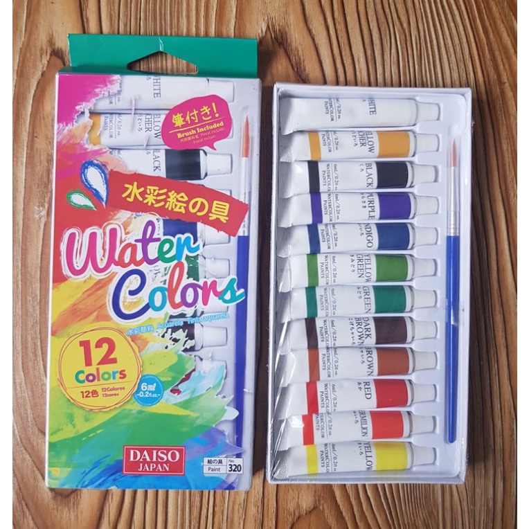 Japan Daiso Water Color Paint 12 Colors | Shopee Philippines