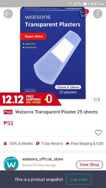 Watsons Transparent Plaster 25 sheets | Shopee Philippines