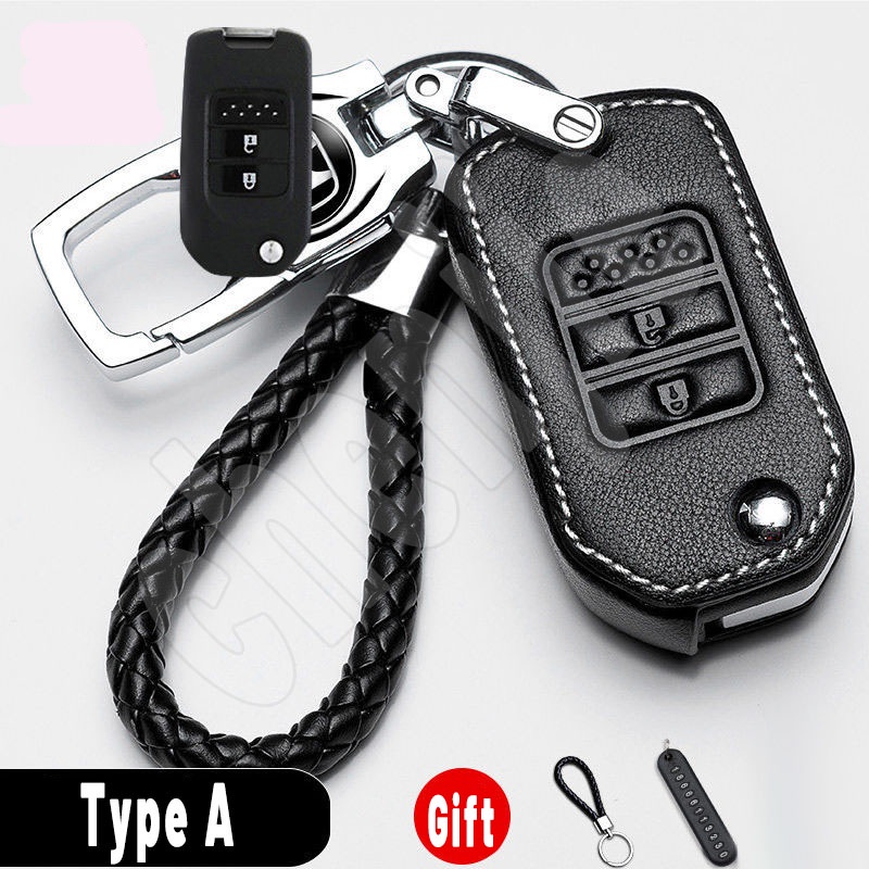 Cod high quality leather for Honda key cover Remote key case with key ...