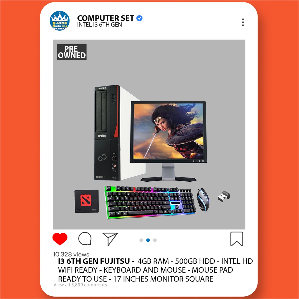 INTEL I3 6TH GEN COMPUTER SET / 4GB RAM / 500GB HDD / WIFI READY ...