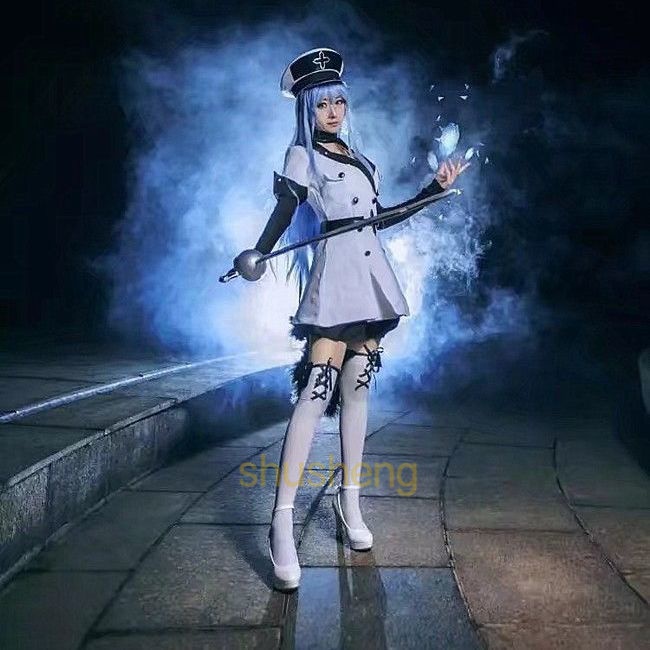 Jason Anime Akame ga KILL Esdeath Cosplay Long Sleeve Jacket Scarf Belt ...