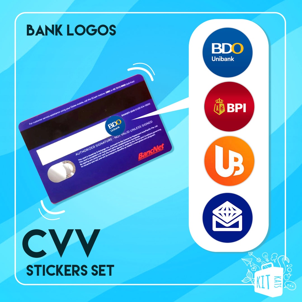 CVV stickers for back of card security (Bank logos edition) | Shopee ...