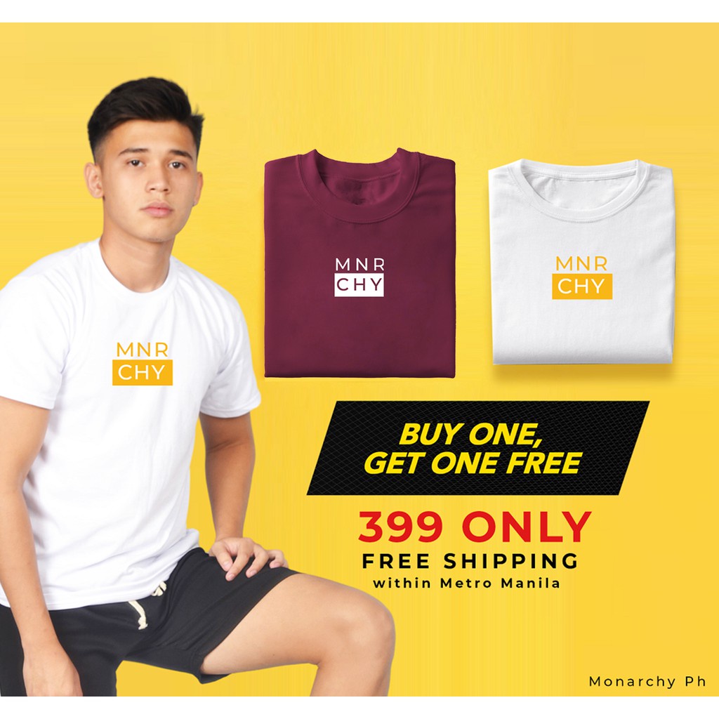 Monarchy Official Box Logo Tee Buy 1 White Get 1 Black | Shopee Philippines